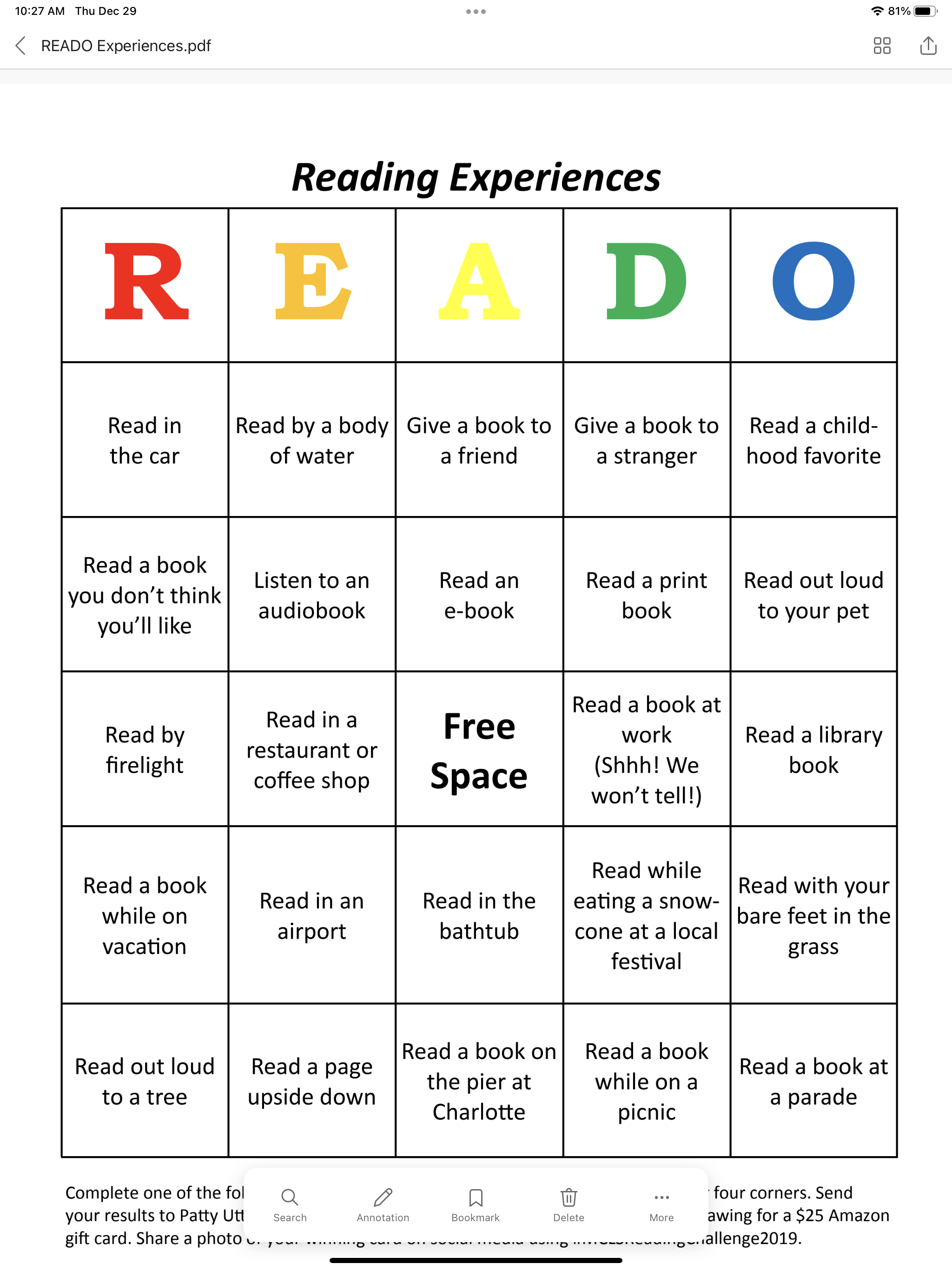 Reading Challenges – It's All About the Book